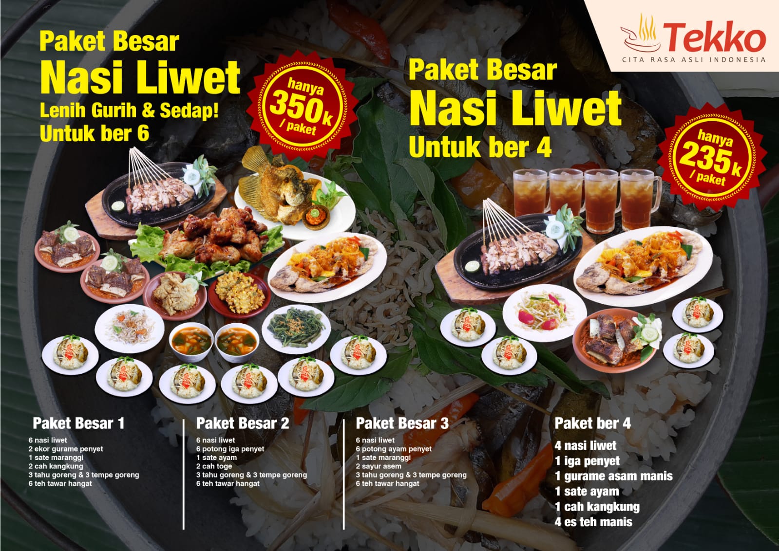 Menu Berbagi 4 dan 6 Orang ala Resto Tekko The Park Sawangan